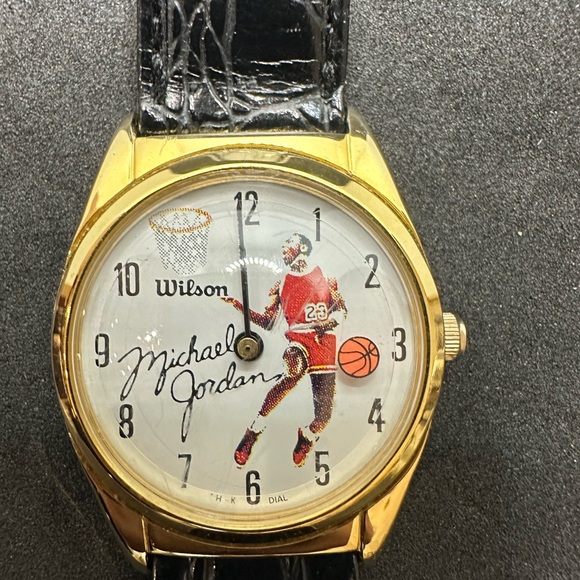 Wilson | Accessories | Michael Jordan Moving Basketball Gold Watch For ...